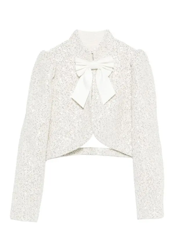 Alice + Olivia Bow-detailed Jacket - White