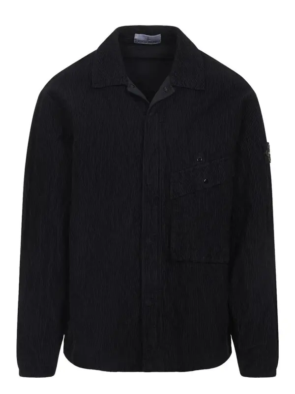 Stone Island Corduroy Velvet Overshirt - Black