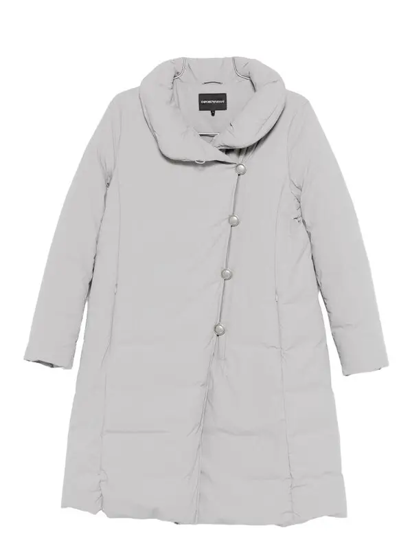 Emporio Armani Nylon Midi Down Jacket - Silver