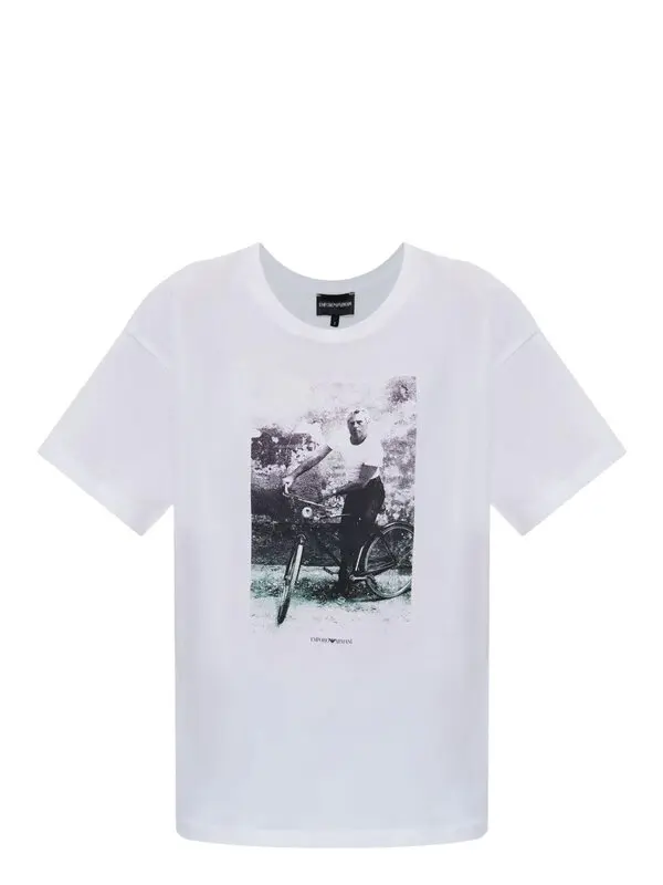Emporio Armani T-shirt With Giorgio Armani Print - White
