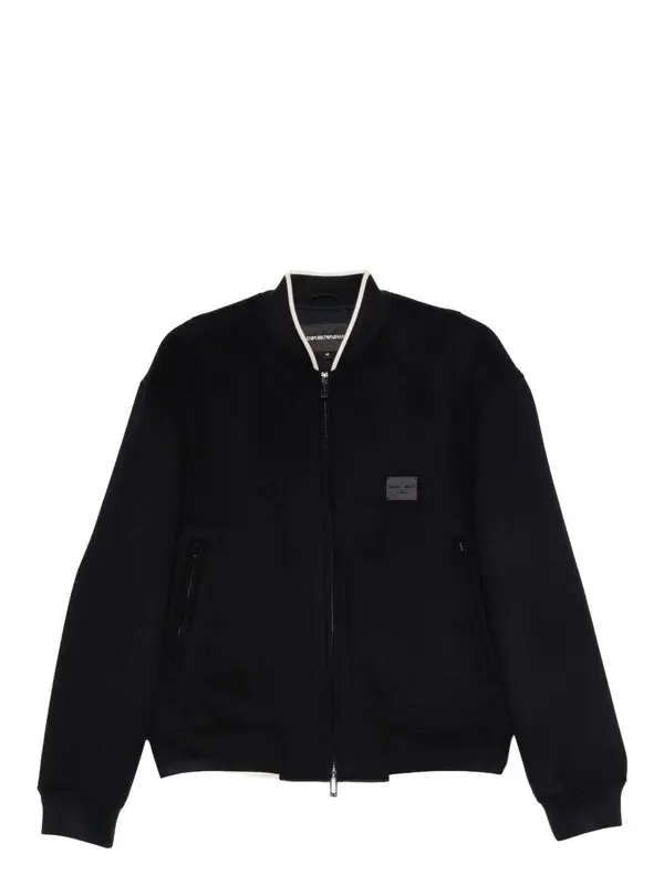 Emporio Armani Wool Bomber Jacket - Blue