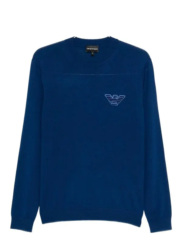 Emporio Armani Wool Crewneck Jumper - Blue