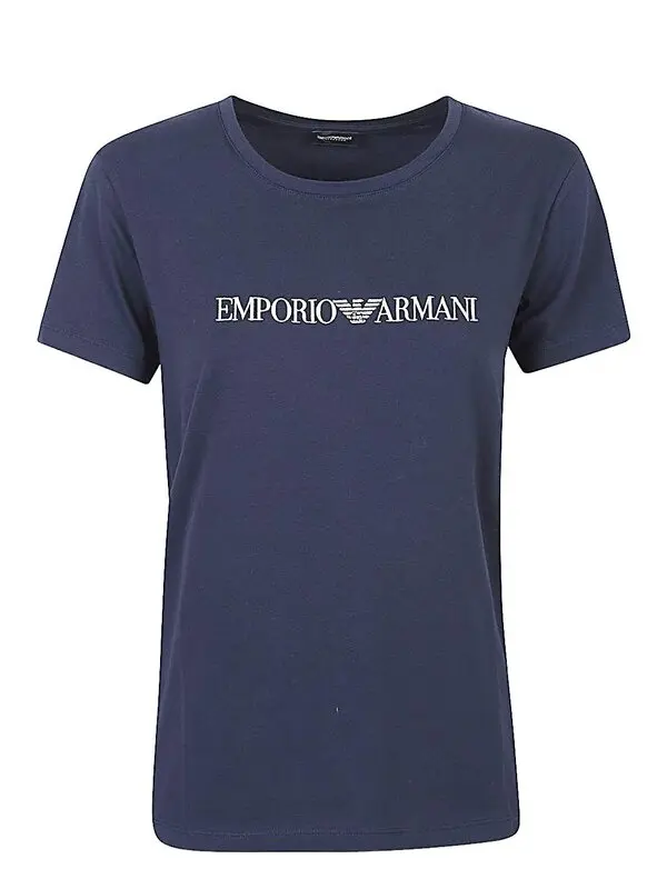 Emporio Armani Logo Cotton T-shirt - Blue