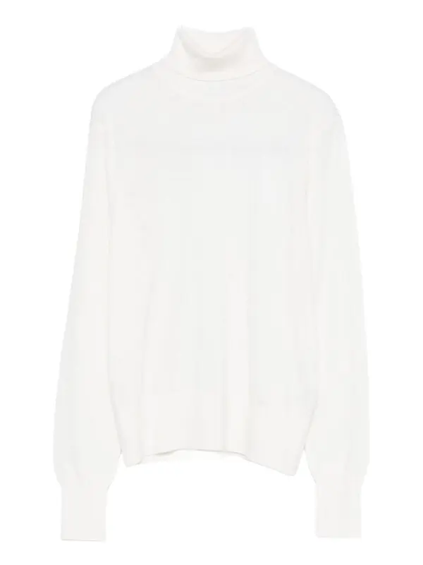 FORTE_FORTE Wool Turtleneck Sweater - White