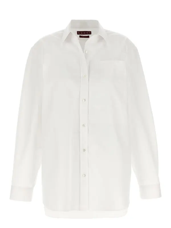 Gucci Embroidered Poplin Shirt - White