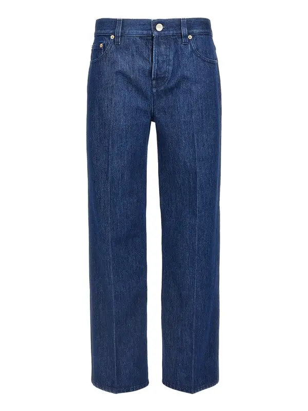 Gucci Cotton Straight Leg Jeans - Blue