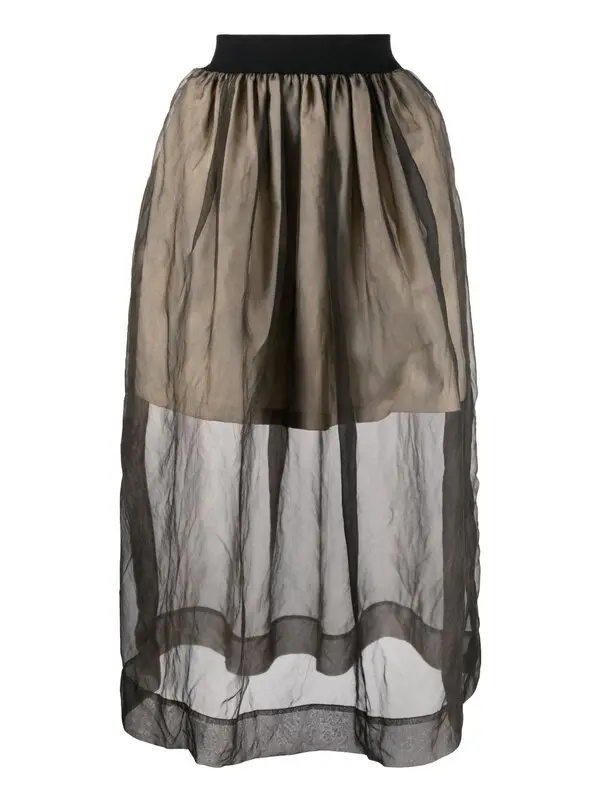 UMA WANG Silk Midi Skirt - Grey