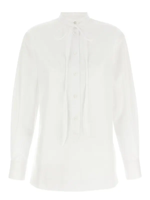 Gucci Double G Embroidery Shirt - White