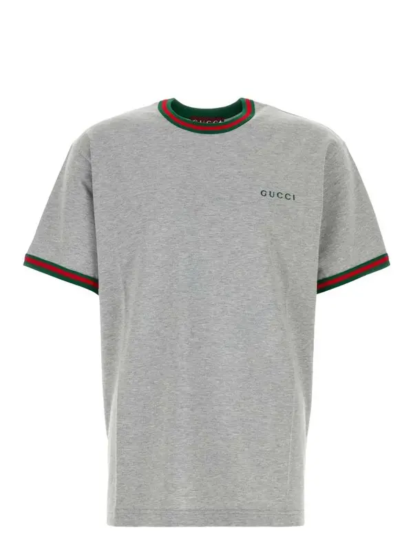 Gucci Web Detail Cotton T-shirt - Grey