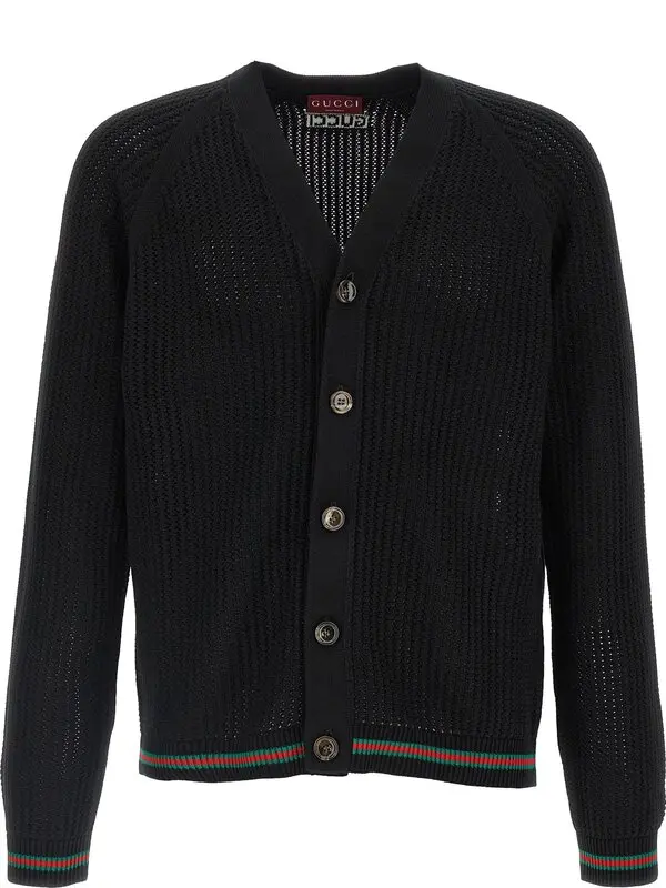 Gucci Web Ribbon Cardigan - Black