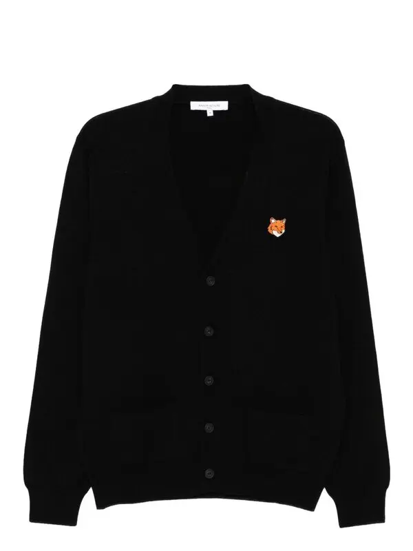 Maison Kitsuné Fox Head Wool Cardigan - Black