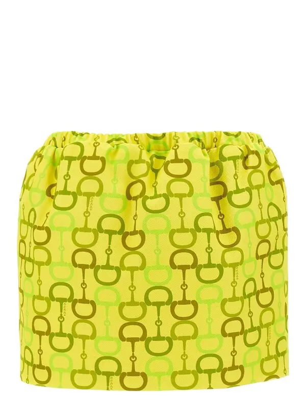 Gucci Horsebit Print Mini Skirt - Yellow
