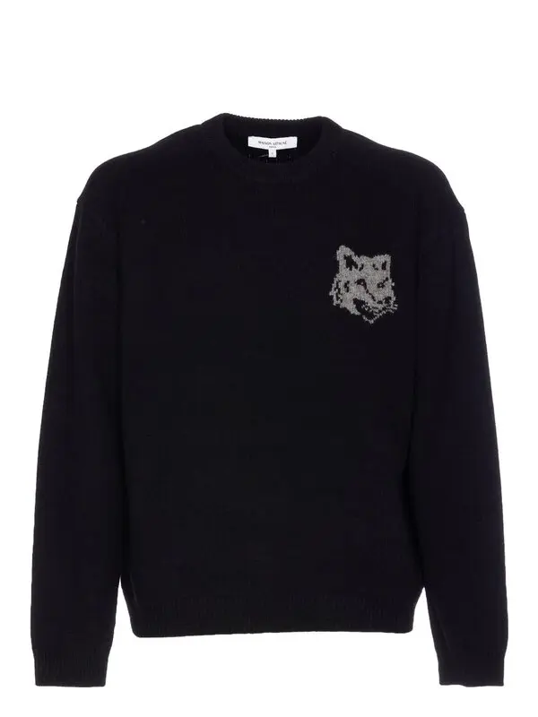 Maison Kitsuné Fox Head Wool Jumper - Black