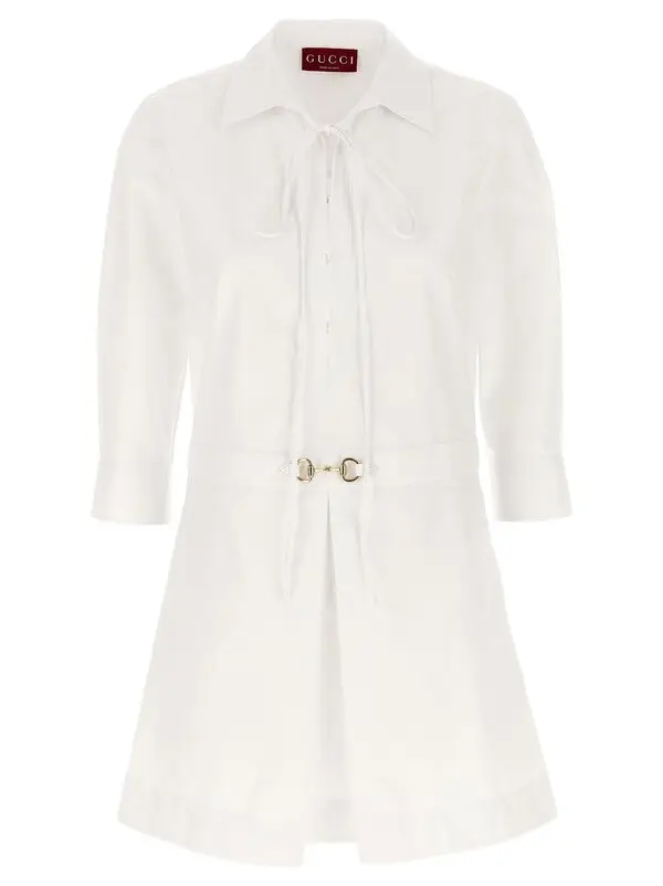 Gucci Morsetto Chemisier Dress - White