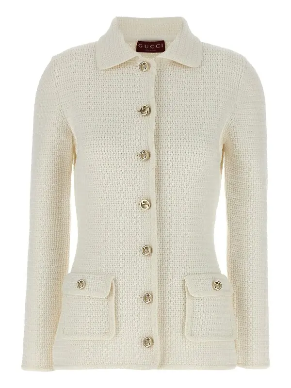 Gucci Cotton Cardigan - White