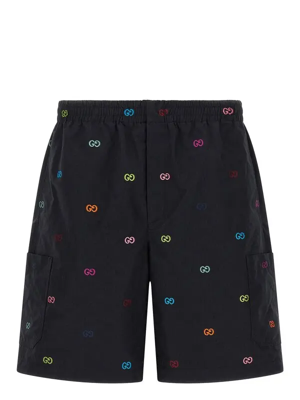 Gucci Fil Coupé Gg Bermuda Shorts - Black