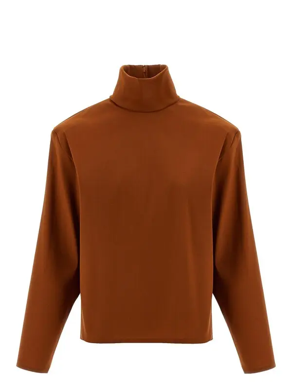 Saint Laurent Structured Shoulder Sweater - Orange
