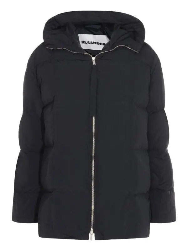 JIL SANDER Hooded Down Jacket - Black