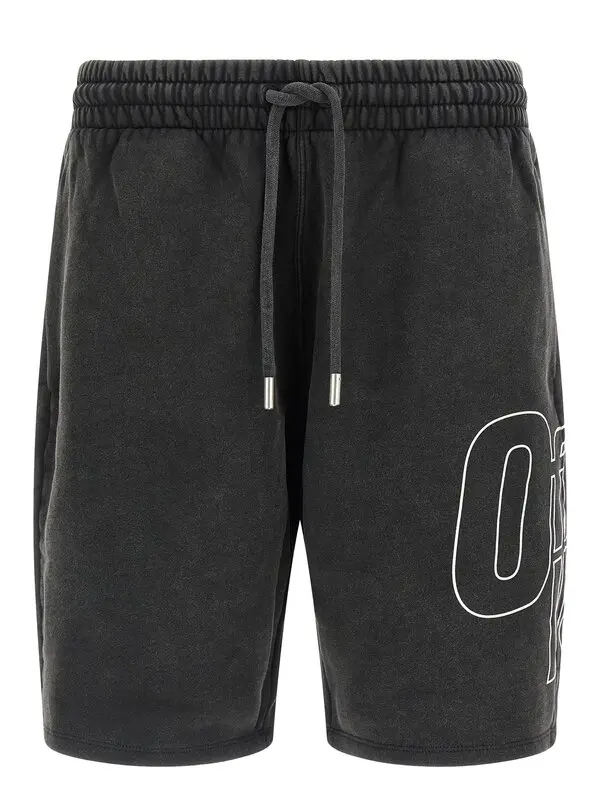 Off White Outline Arrow Skate Bermuda Shorts - Black