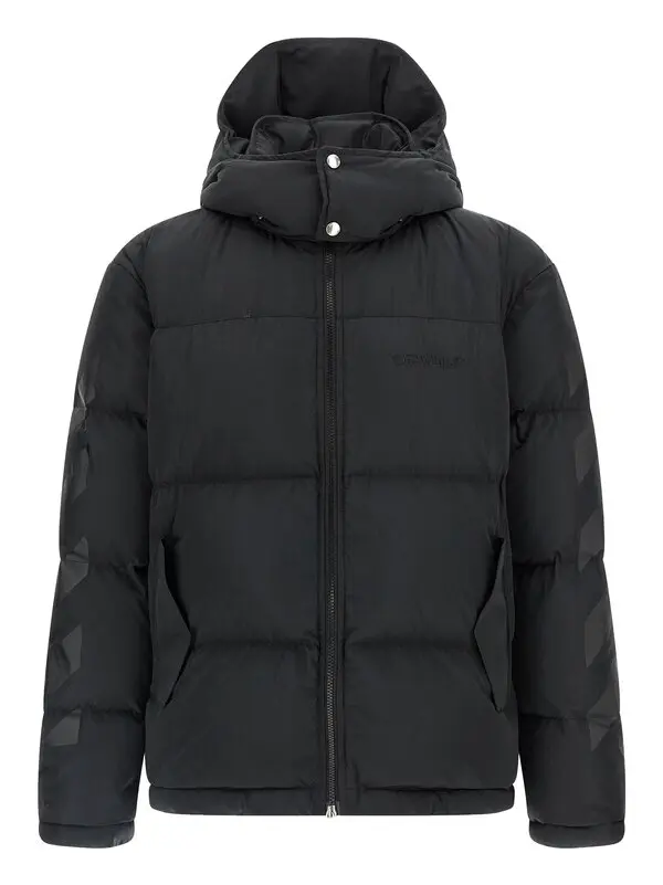 Off White Diagonal Arrow Down Jacket - Black