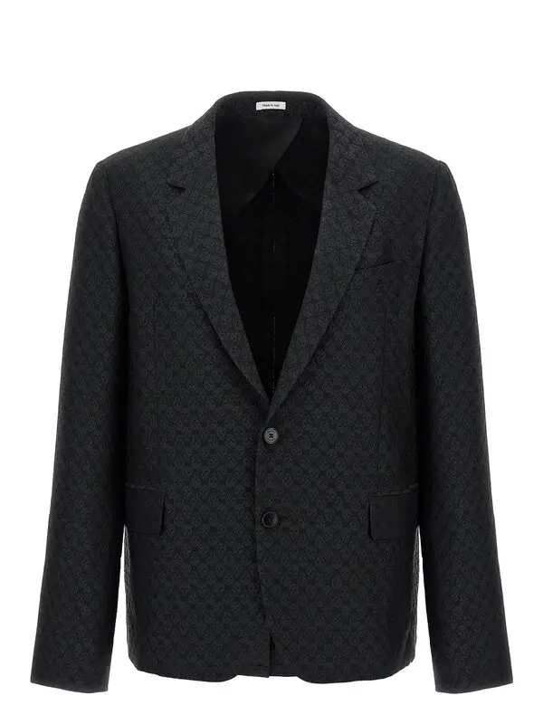 Alexander McQueen Skull Jacquard Blazer - Black