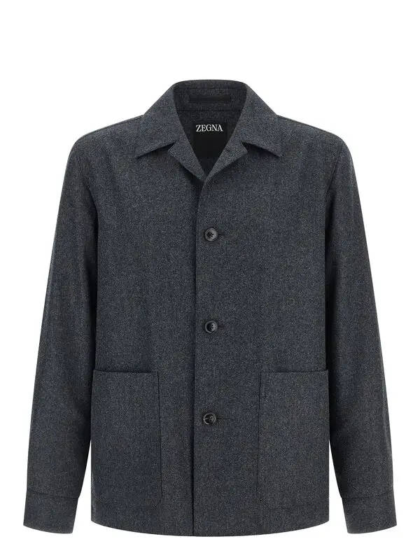 Zegna Alpe' Flannel Jacket - Gray