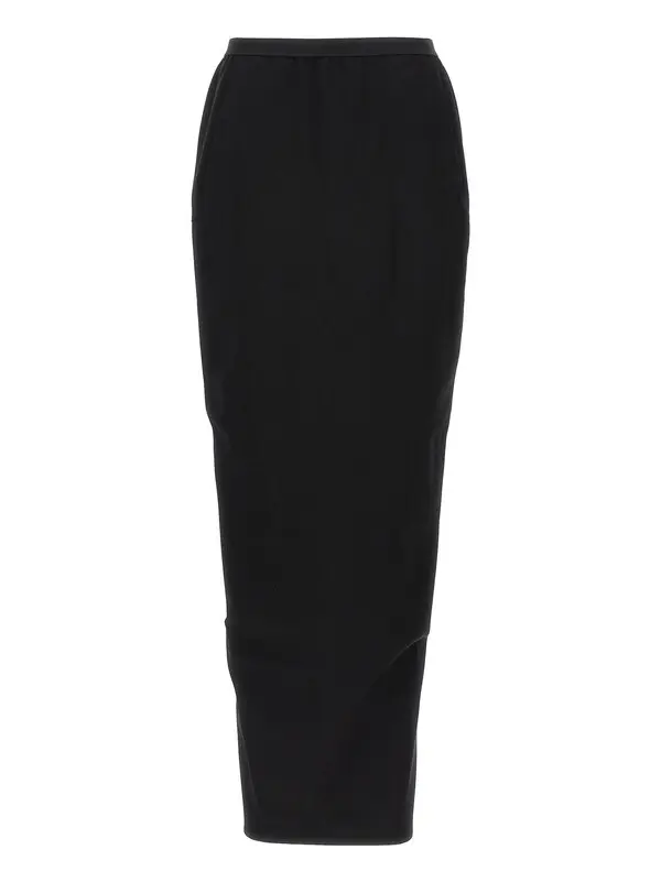 Rick Owens Soft Pillar Long' Skirt - Black