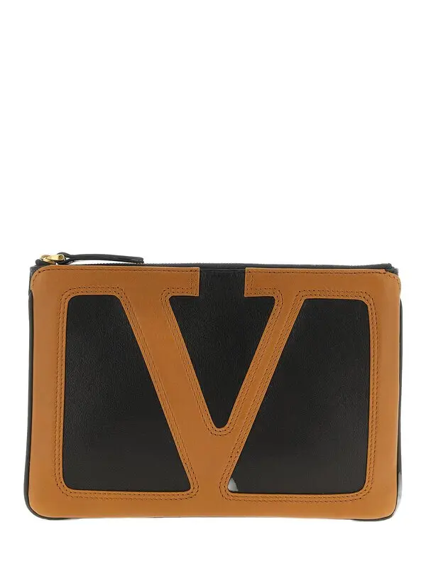 Valentino Garavani Viva Superstar Clutch - Brown