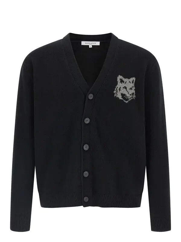 Maison Kitsuné Fox Head Cardigan - Black
