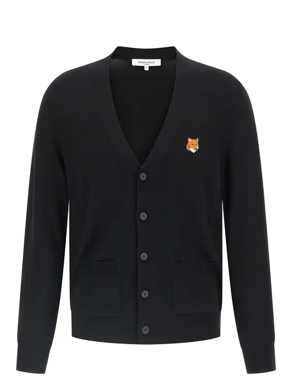 Maison Kitsuné Fox Head Cardigan - Black