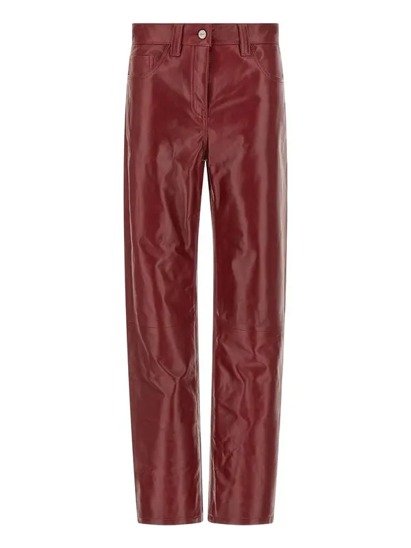 Khaite Callum Plongé Leather Pants - Bordeaux