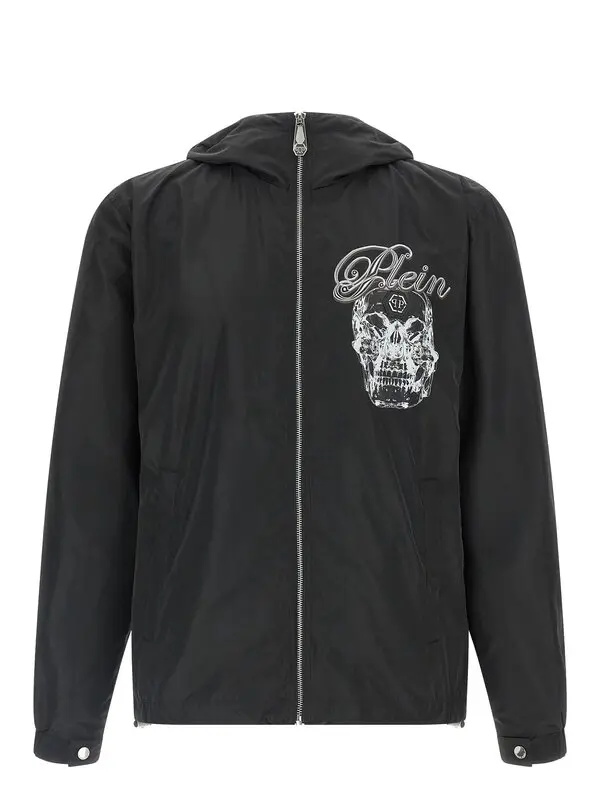 Philipp Plein Glass Skull Anorak - Black