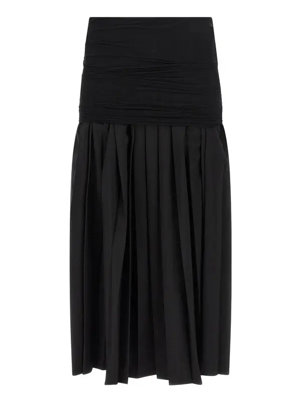 MAISON MARGIELA Double Layer Midi Skirt - Black