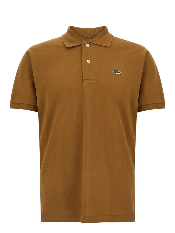 Lacoste Logo Patch Polo Shirt - Brown