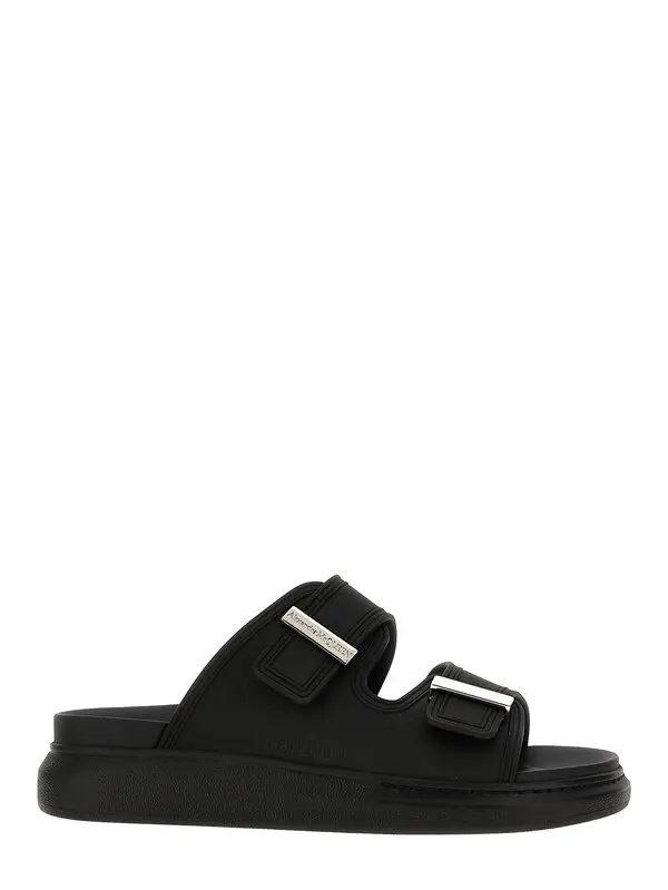 Alexander McQueen Rubber Slides With Adjustable Buckle - Black