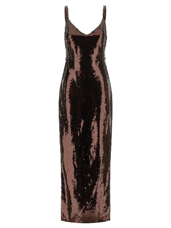 L'Agence Karma Sequin Dress - Brown