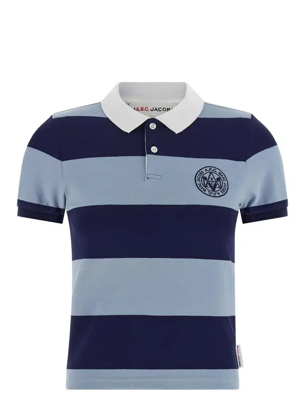 A.p.c. X Marc Jacobs Striped Polo Shirt - Blue