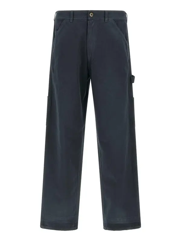 MAISON MARGIELA Herringbone Cotton Canvas Trousers - Blue