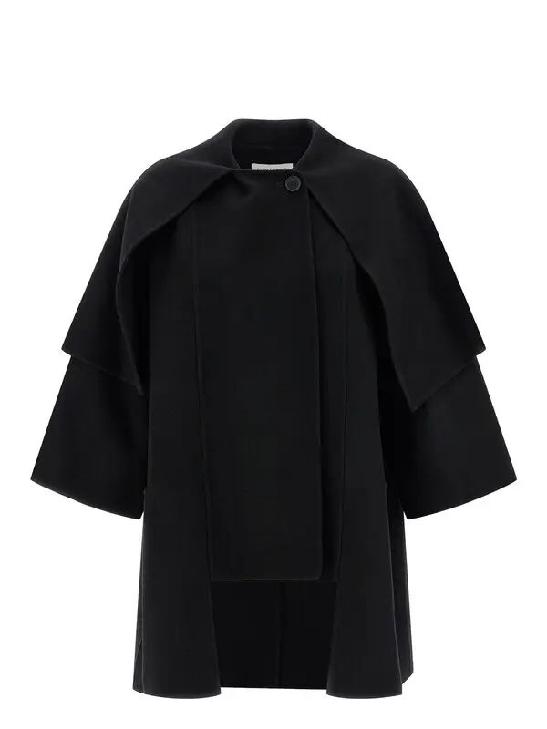 FEDERICA BONIFACI Virgin Wool Cape Coat - Black