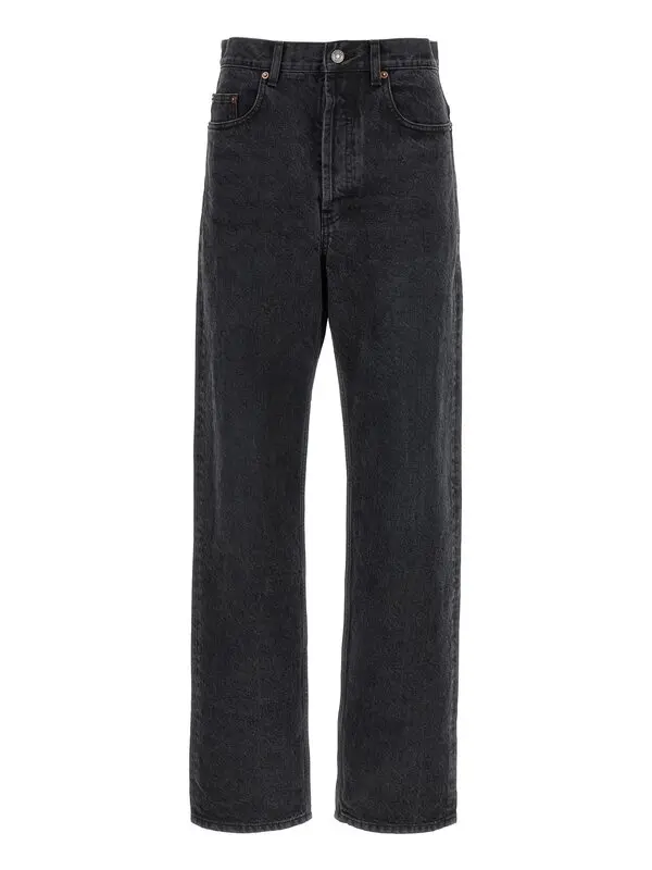 Saint Laurent High-waisted Straight Leg Jeans - Black