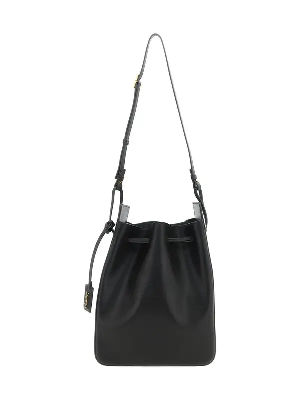 Saint Laurent Large Leather Bucket Bag - Green