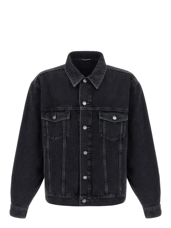 Saint Laurent Delavé Cotton Denim Trucker Jacket - Black