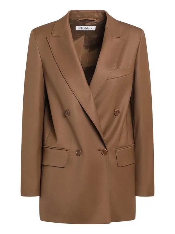 Max Mara Double-breasted Wool Blazer - Brown