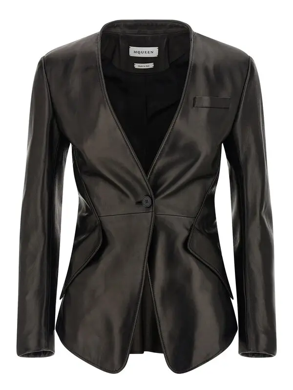 Alexander McQueen Nappa Blazer - Black