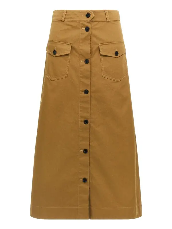 Saint Laurent Midi Skirt - Brown
