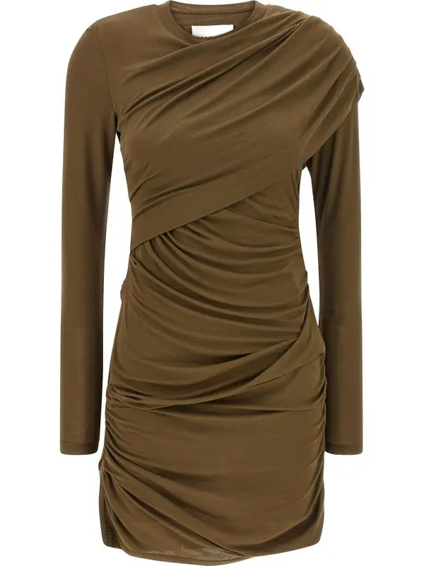 MARANT ETOILE Draped Stretch Jersey Mini Dress - Green