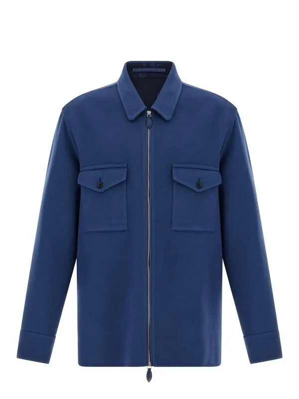 Berluti Double Cloth Overshirt - Blue