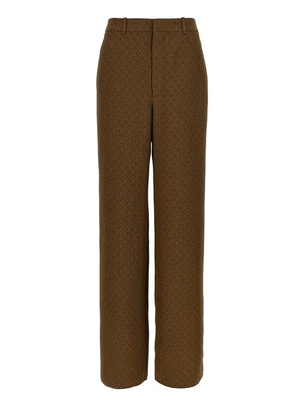 Saint Laurent Medaglioni Twill Trousers - Beige