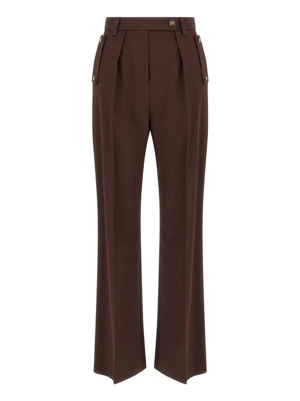 Elisabetta Franchi Wide-leg Trousers - Brown