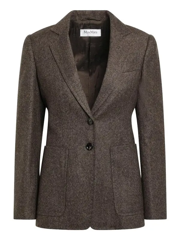 Max Mara Single-breasted Wool Tweed Jacket - Brown